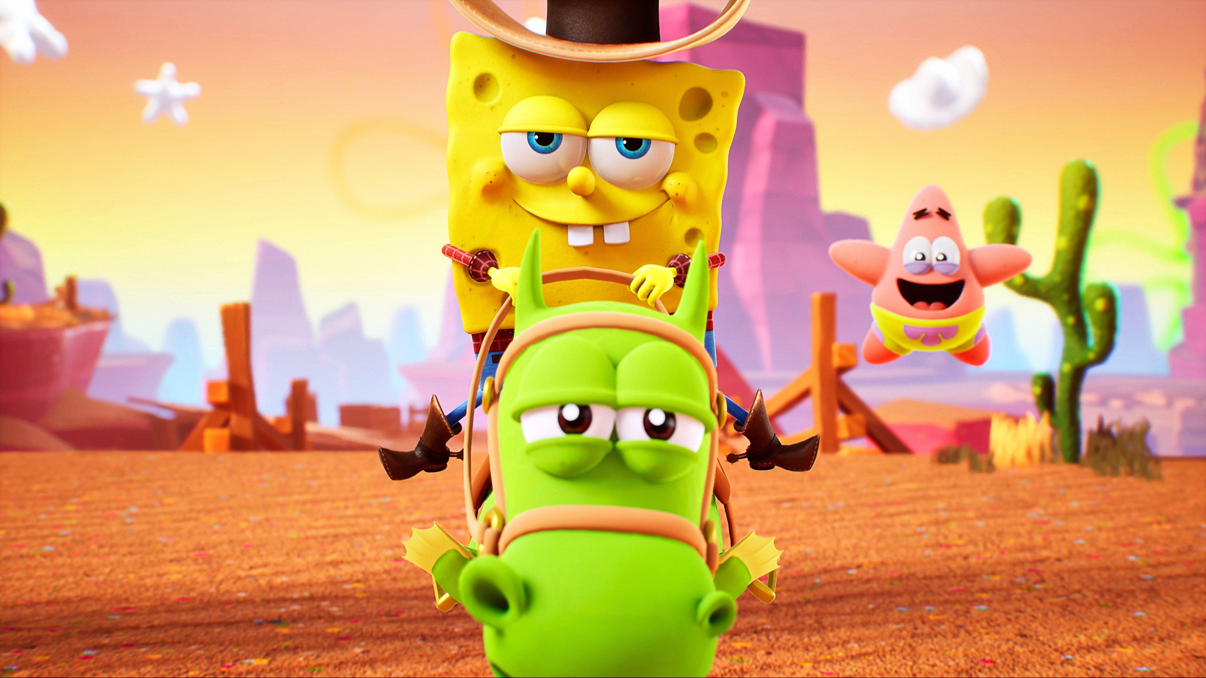 Spongebob's Animated Adventure: Cartoon Characters Collide! Wallpaper ...