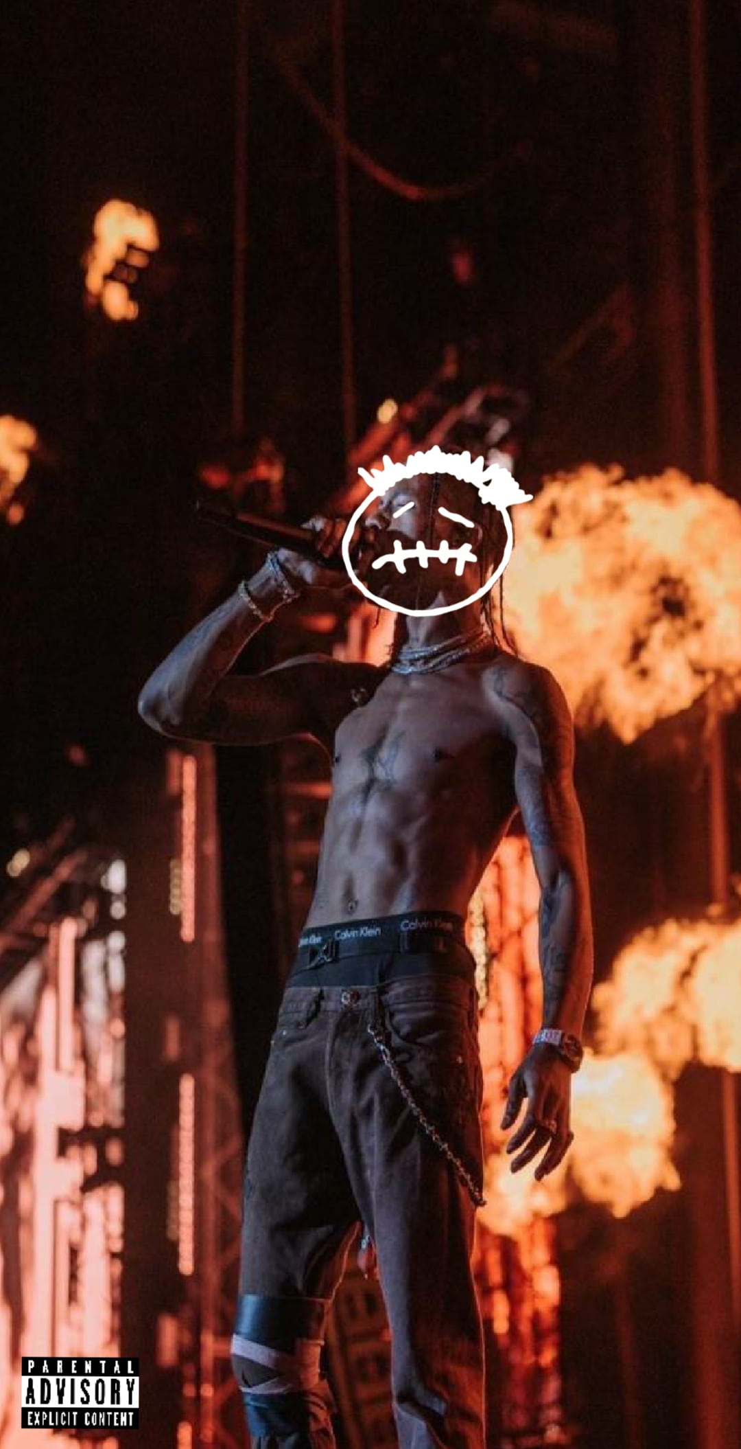 Travis Scott: Bare-Chested Swagger Wallpaper Free Download - Wallppr.com